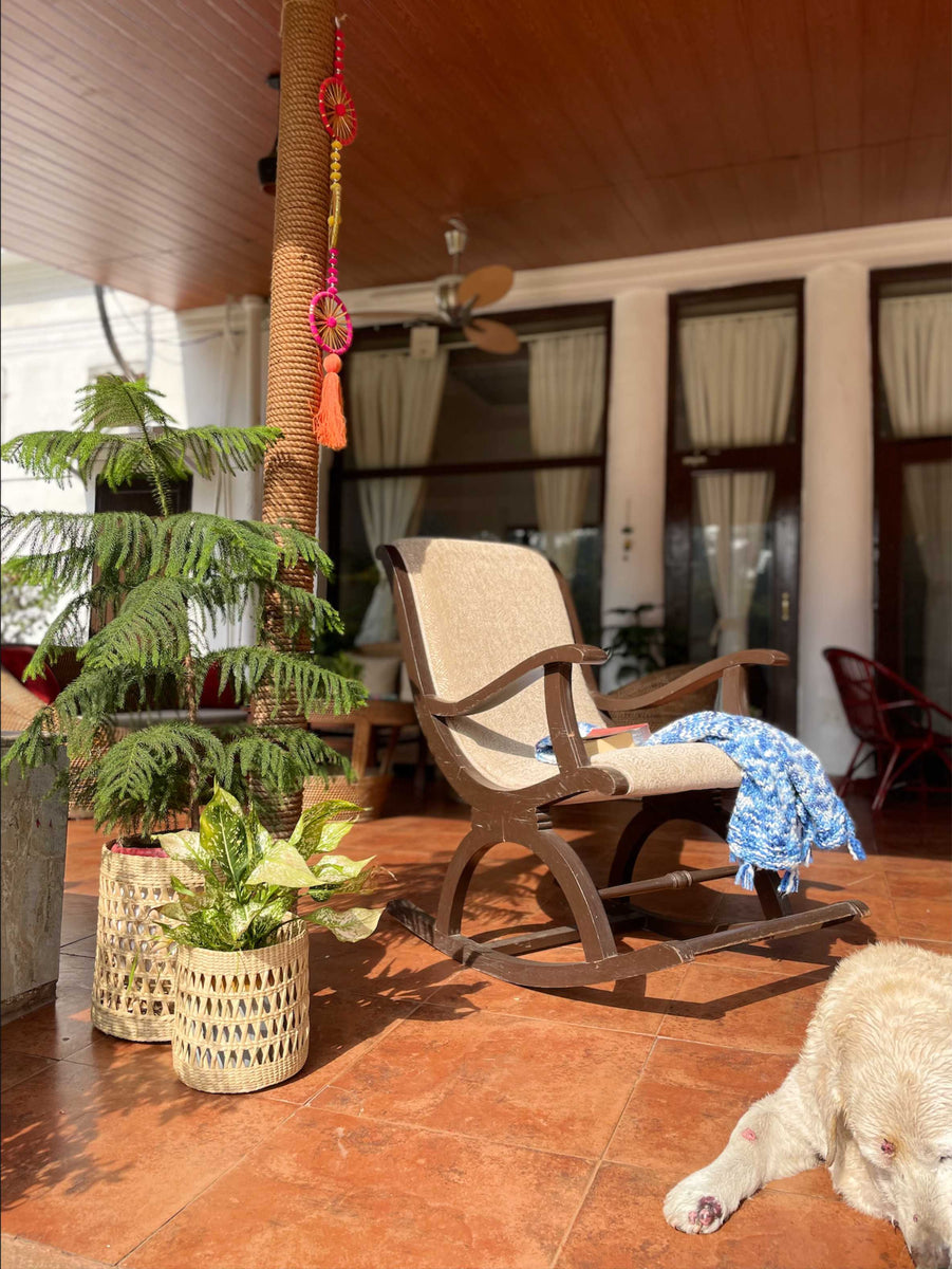 Handcrafted Kauna grass Planters in diagonal weave from Manipur - BIG ...