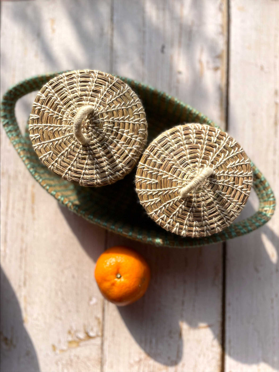 Handcrafted Salt reed Trinket boxes ( set of 2) – Pine cone™